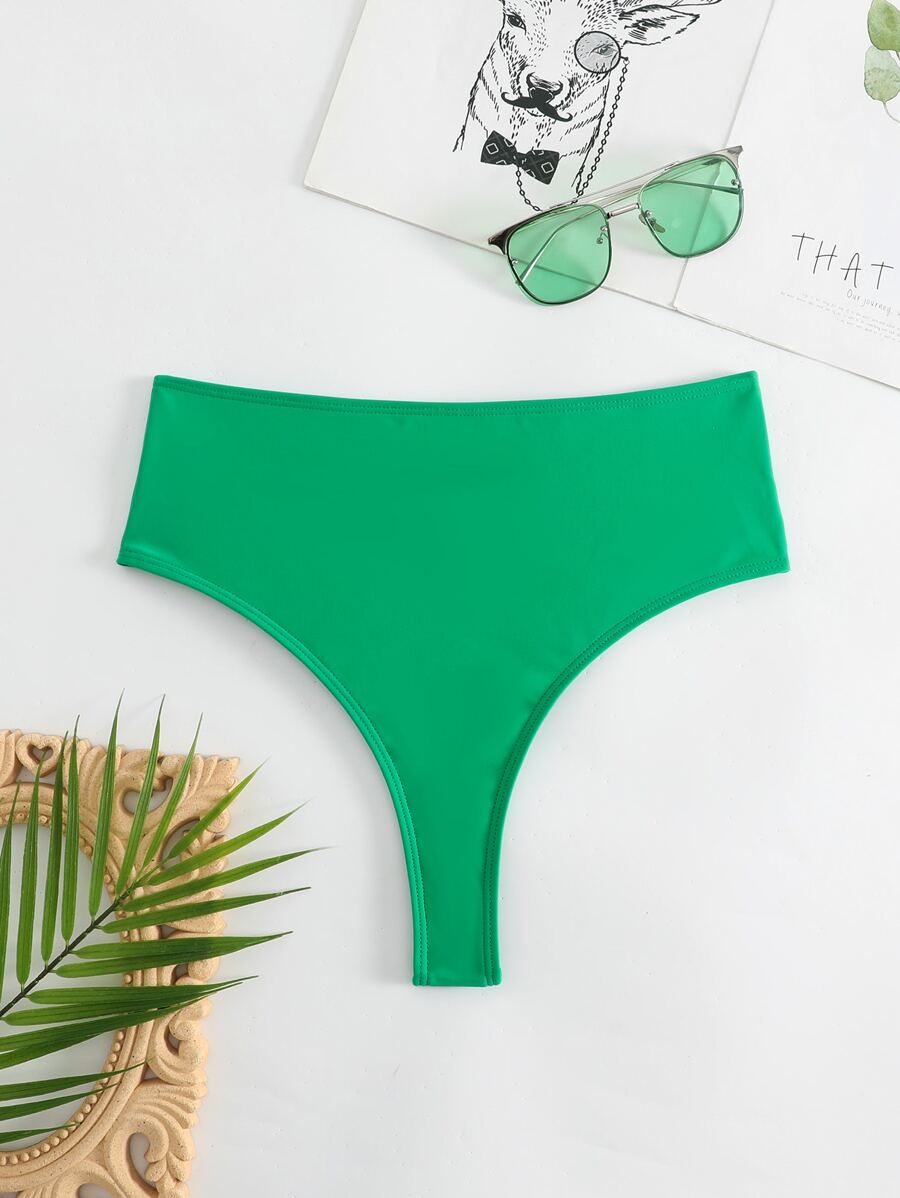 Plain High Waisted Bikini Bottom, For Summer Beach Vacation | SHEIN USA