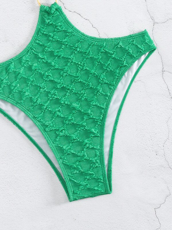 SHEIN Swim BAE Ring Linked Halter One Piece Swimsuit | SHEIN USA