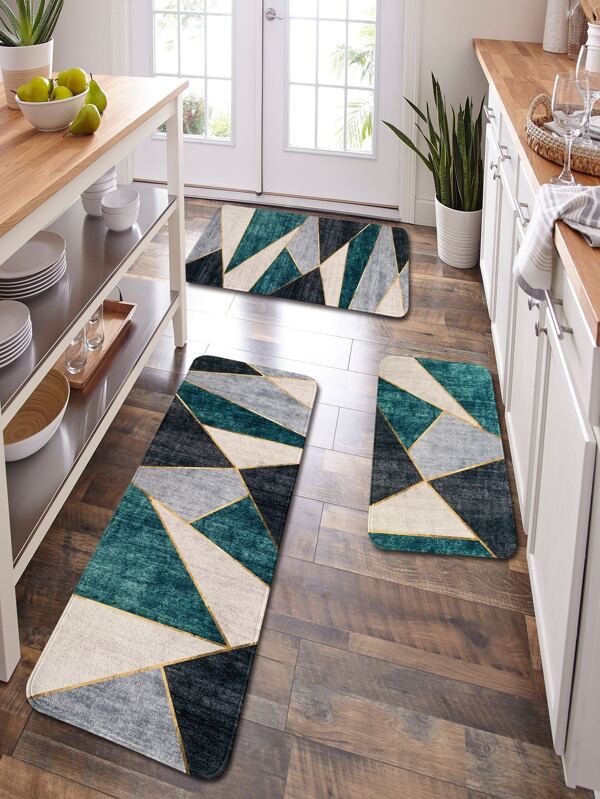 1 pezzo Tappeto da cucina con motivo geo | SHEIN ITALIA