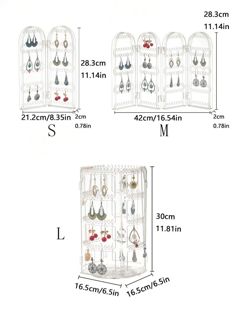 360 Rotating (S&M Can't Rotating) Earrings Holder Jewelry Organizer ...