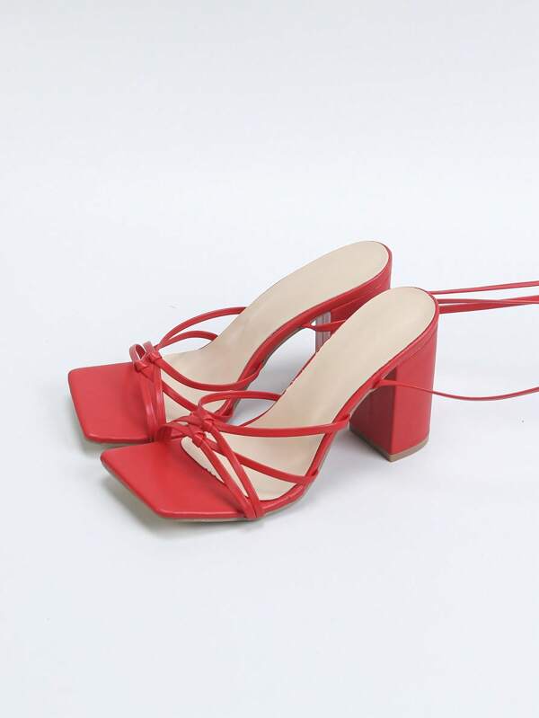 Women Open Toe Chunky Heeled Sandals, Funky Outdoor Strappy Sandals ...