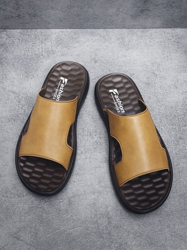 Fashionable Outdoor Slides For Men, Cut Out Design Single Band Slippers ...