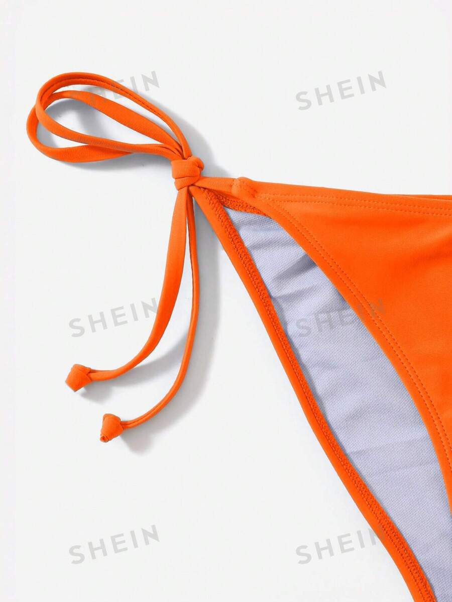 Shein Swim Solid Triangle Tie Side Bikini Swimsuit Shein Usa
