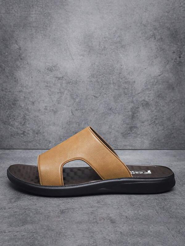 Fashionable Outdoor Slides For Men, Cut Out Design Single Band Slippers ...