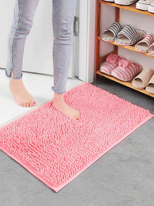 Solid Color Chenille Microfiber Floor Mat | SHEIN USA