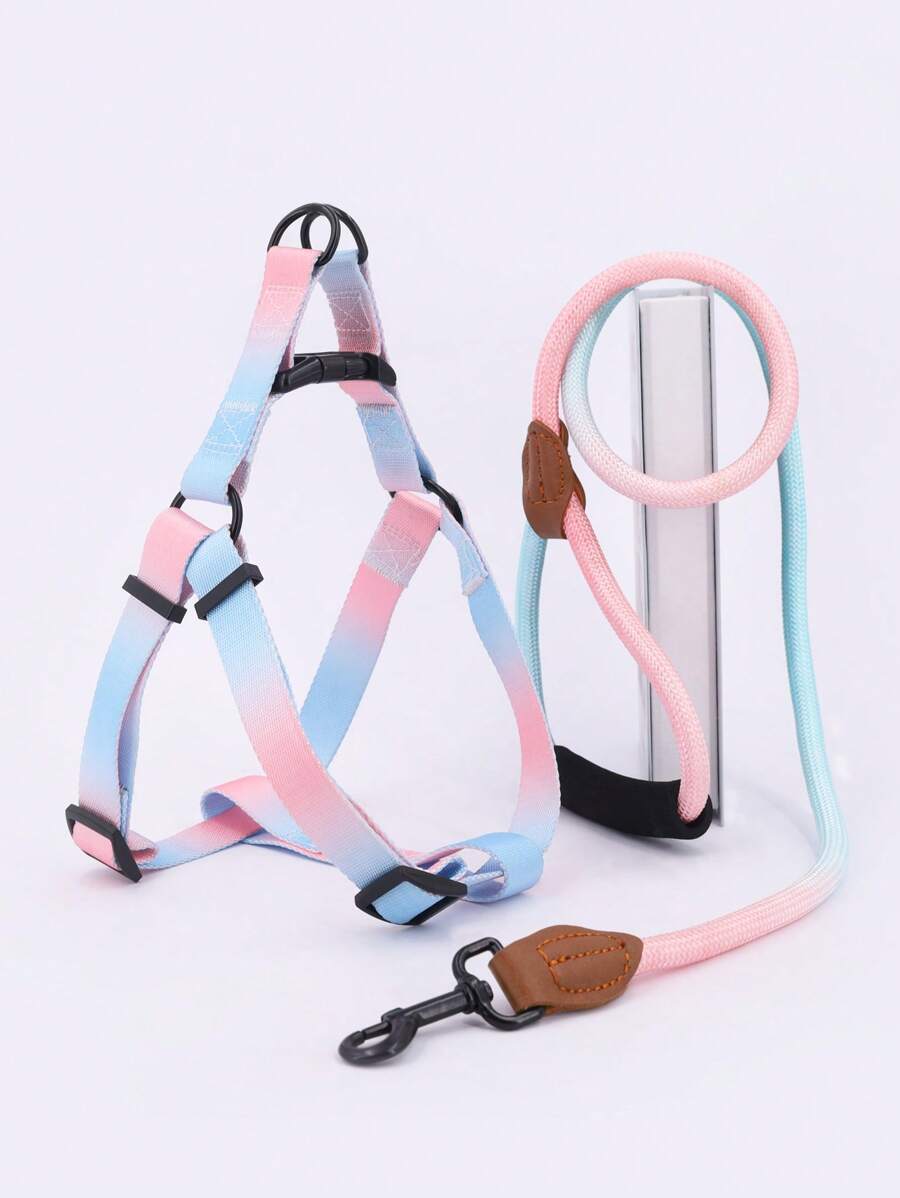 Supet 1 Set Colorful Pet Chest & Back Harness With Leash, Adjustable ...