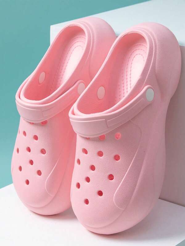 Women Hollow Out Slingback Clogs, Preppy Pink EVA Vented Clogs | SHEIN USA