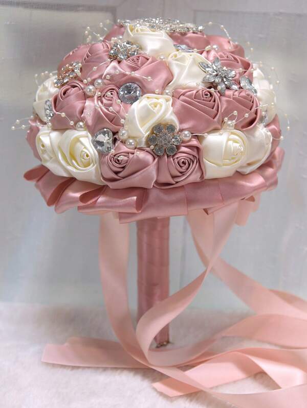 1pc Handmade Artificial Foam Rose Bride Bouquet For Wedding, Party ...