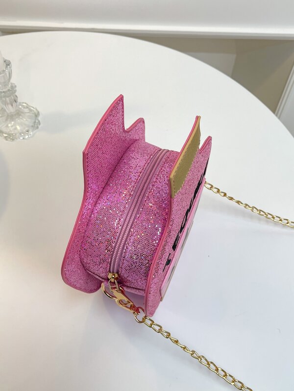 Mini Novelty Bag Sequin Decor Letter & Star Graphic Pink , Pefect Best ...