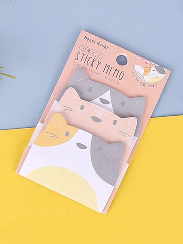 1set Cat Design Sticky Note, Cute Multi-purpose Easy To Post Sticky ...