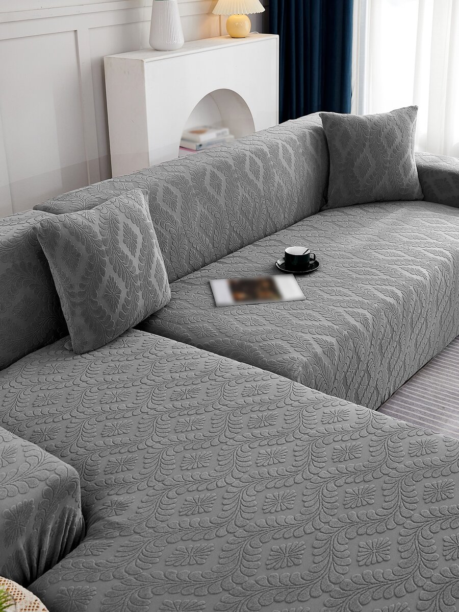 1pc Jacquard Fabric Universal L-shaped Sofa Cover, 1-4 Seater Full ...