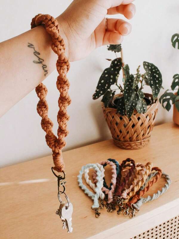 1pc Minimalist Woven Keychain For back to school | SHEIN USA
