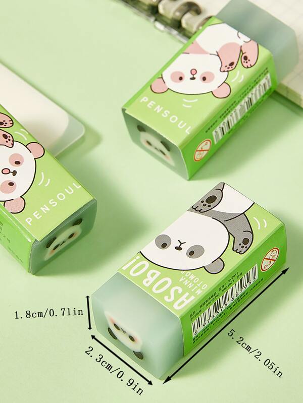 4pcs Panda Pattern Eraser, Cute Portable Eraser For School, Office ...