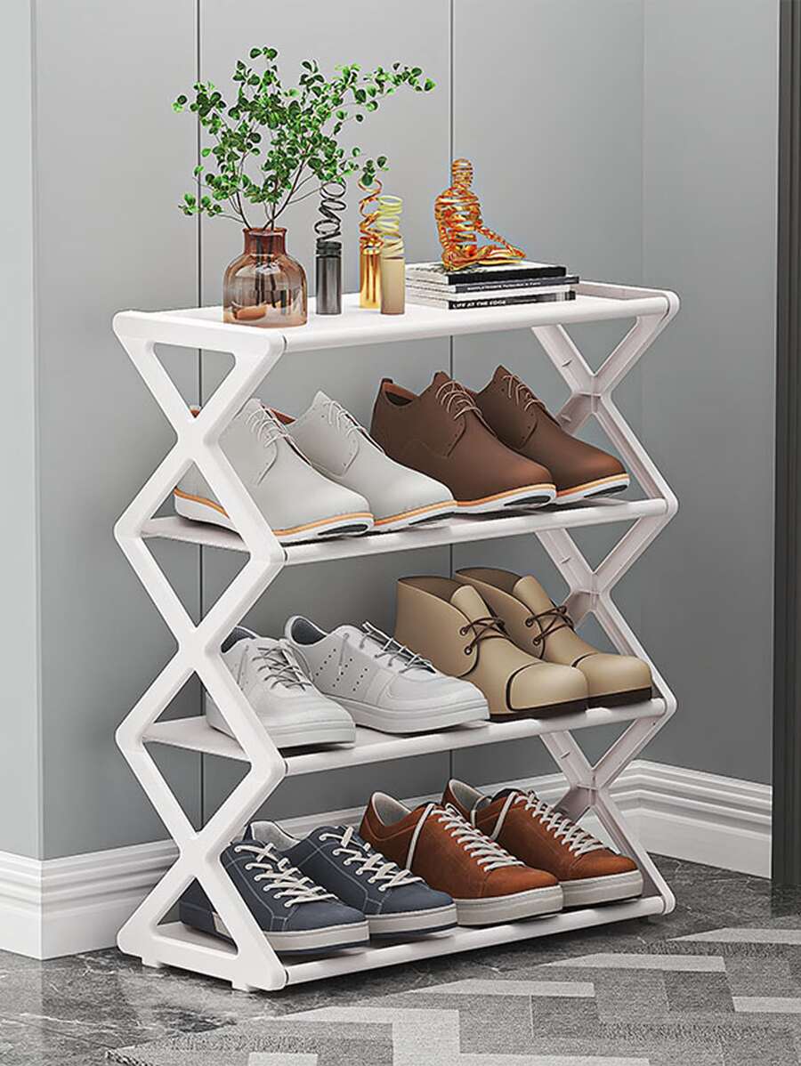 WHICHLIFE 1pc Multi-layer Shoe Storage Rack, Simple White Multi-layer ...