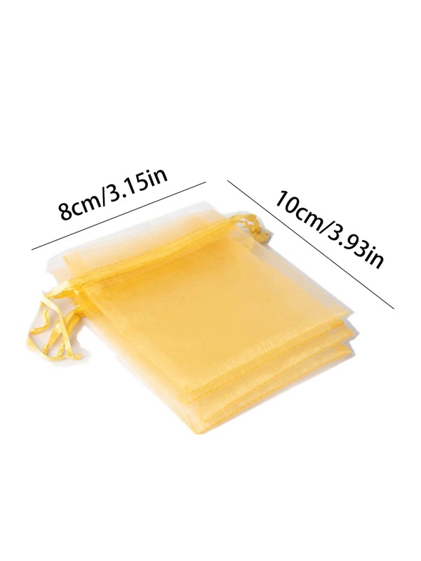 100pcs Plain Packaging Bag, Simple Plain Color Drawstring Design Gift ...