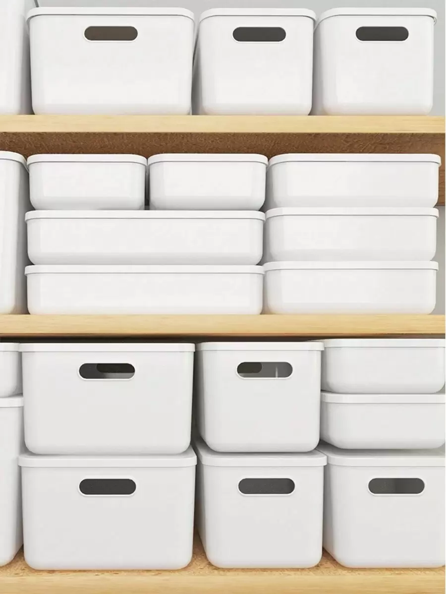 1pc Plain Storage Box, Simple PP Plain Color Desk Storage Box For ...