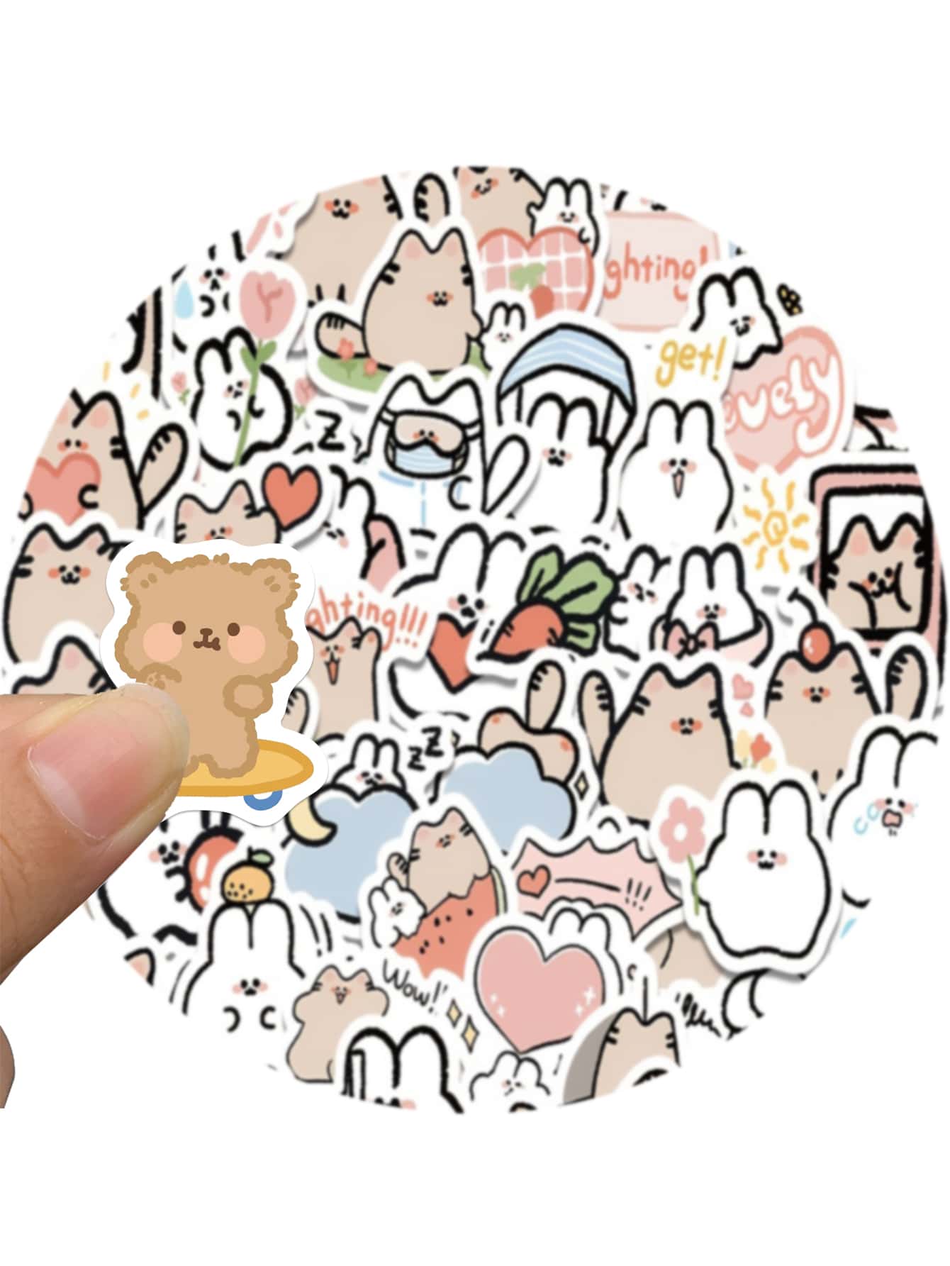 90pcs Cartoon Rabbit Print Waterproof Sticker | SHEIN USA