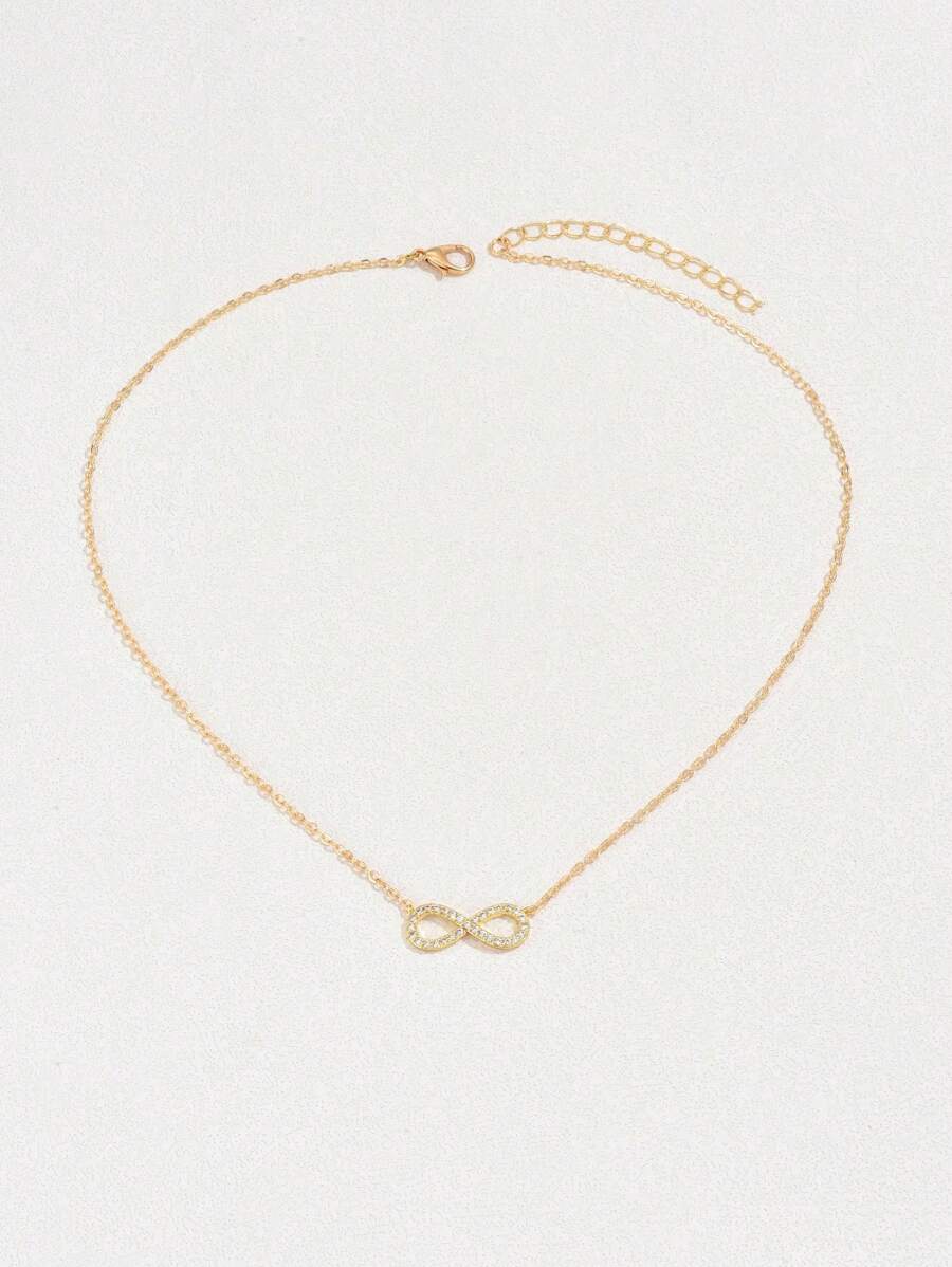 1pc Zirconia Infinity Symbol Charm Ketting Koper Sieraden | SHEIN Nederland