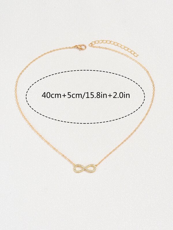 1pc Cubic Zirconia Infinity Symbol Charm Necklace Copper Jewelry ...