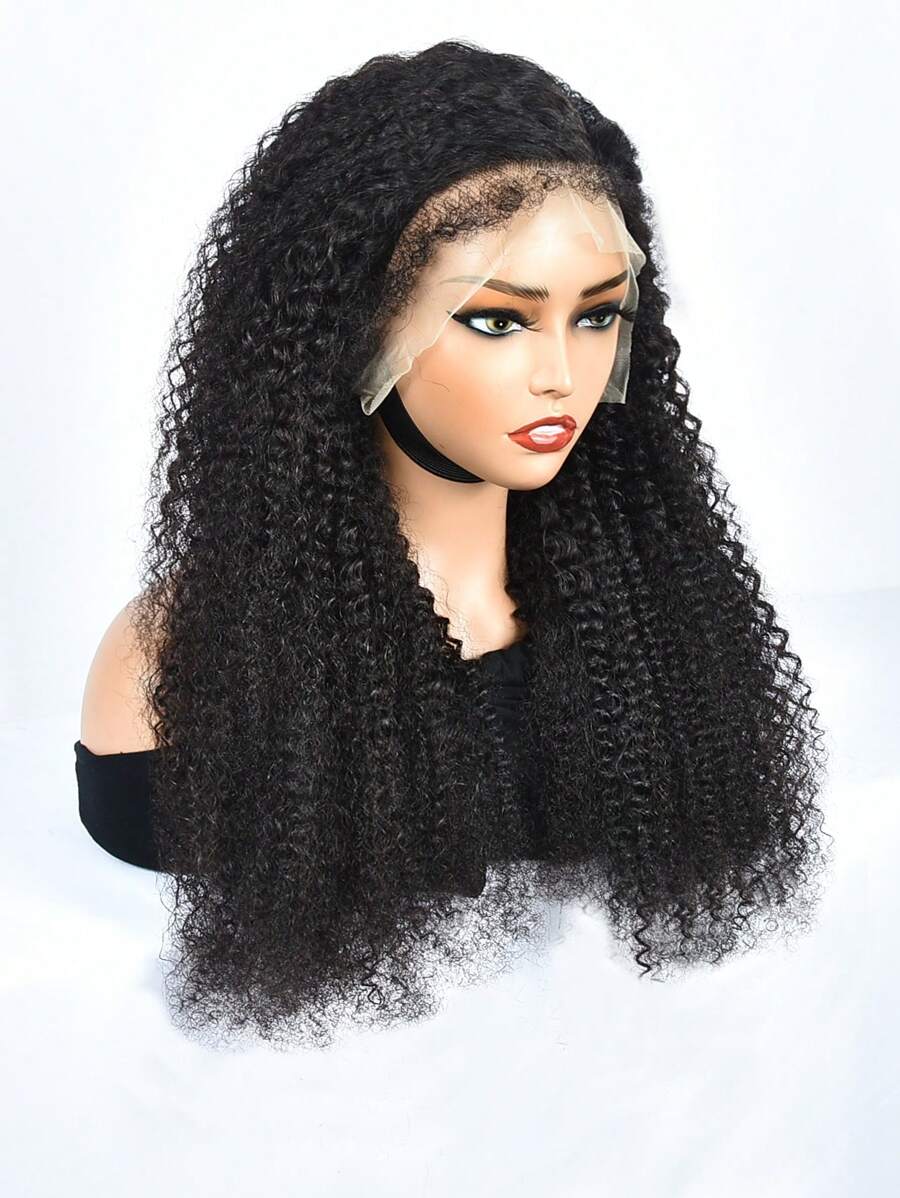 Transparent Lace 4C Kinky Edges Natural Hairline Jerry Curly 13X4 Lace ...