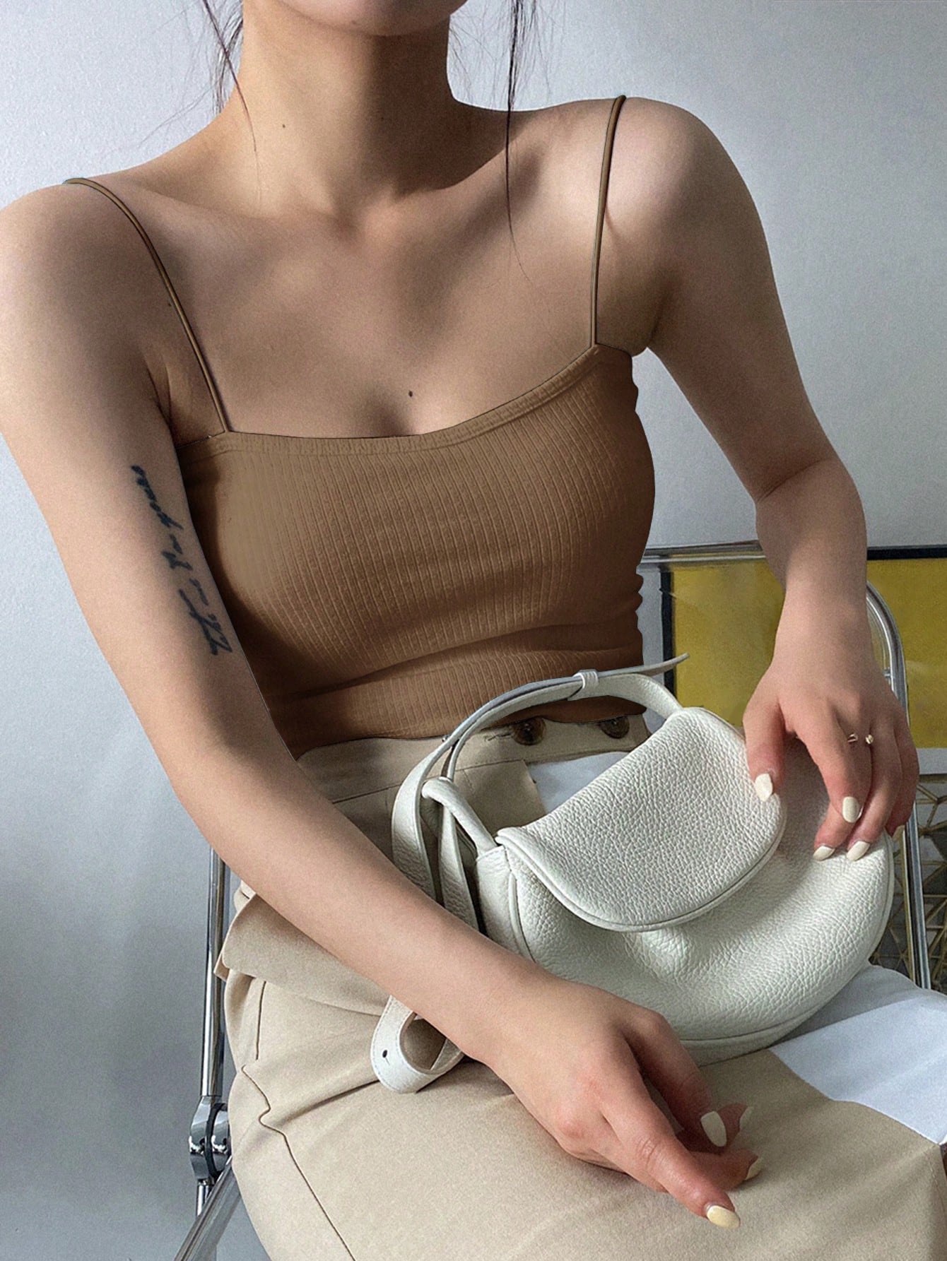 Dazy-Less Solid Rib Knit Cami Top | SHEIN USA