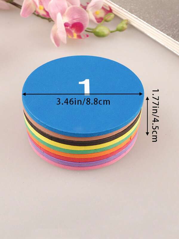 9pcs Solid Color Magnetic Fraction Disk, Simple Multi-purpose Magnetic ...