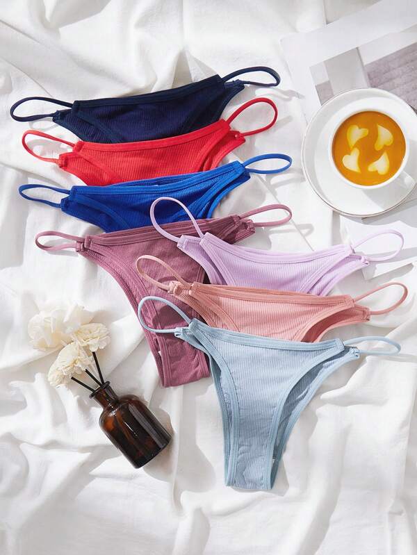 7pack Solid Thong | SHEIN USA