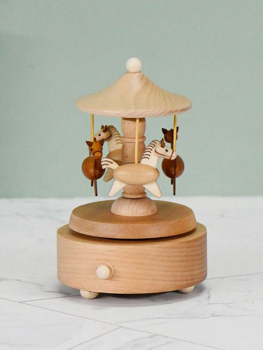 1pc Square-Base Rotating Carousel Music Box With Eight Tunes, Need To ...