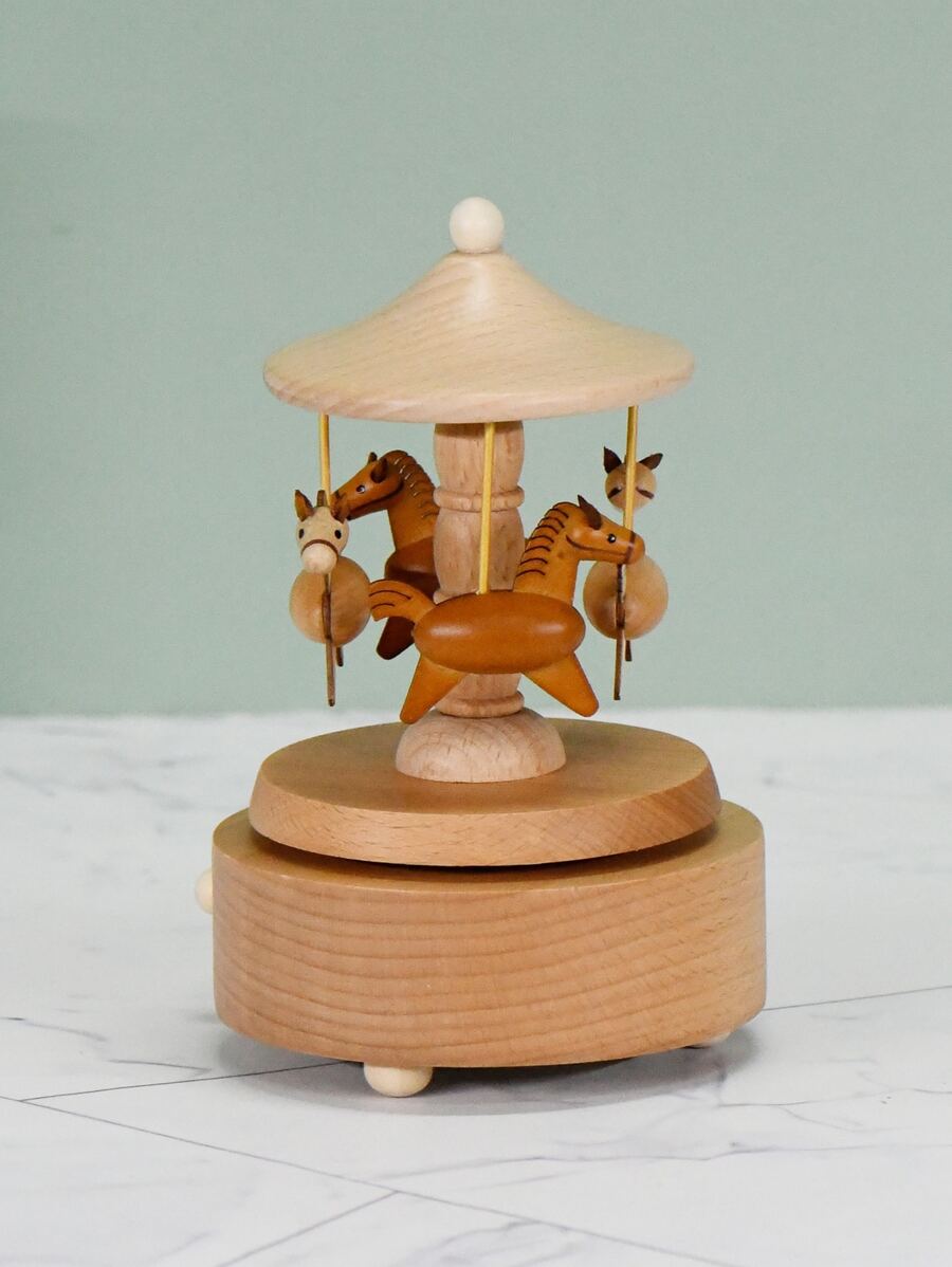 1pc Square-Base Rotating Carousel Music Box With Eight Tunes, Need To ...