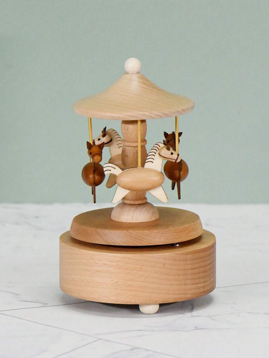 1pc Square-Base Rotating Carousel Music Box With Eight Tunes, Need To ...