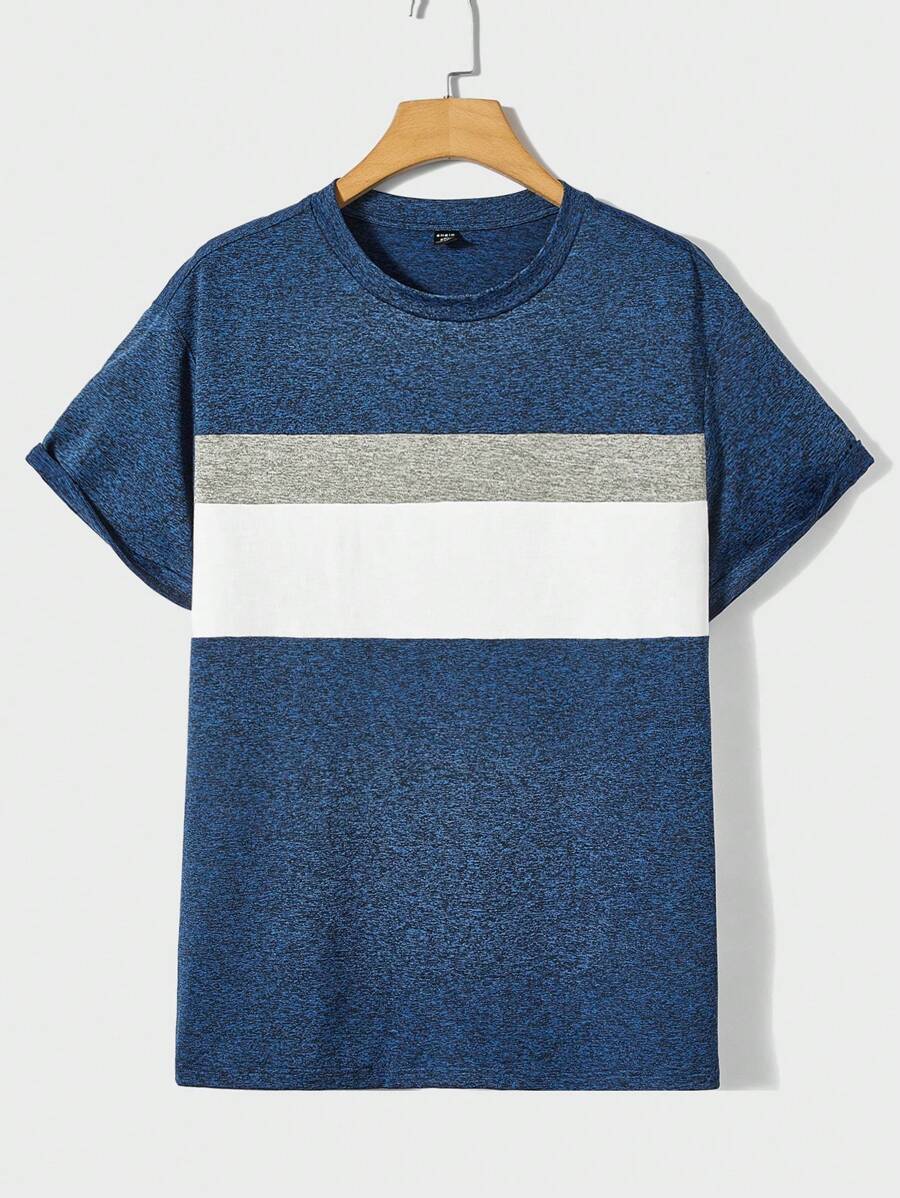 EASEVO Men Plus Color Block Tee | SHEIN USA