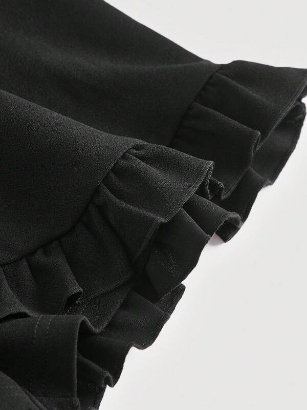 SHEIN MOD Solid Ruffle Trim Wrap Skort | SHEIN UK