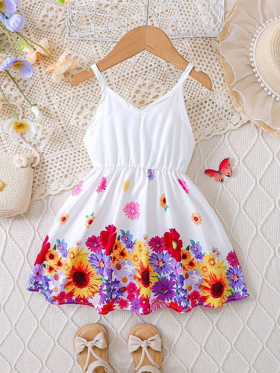 SHEIN Baby Girl Floral Print Cami Dress | SHEIN USA