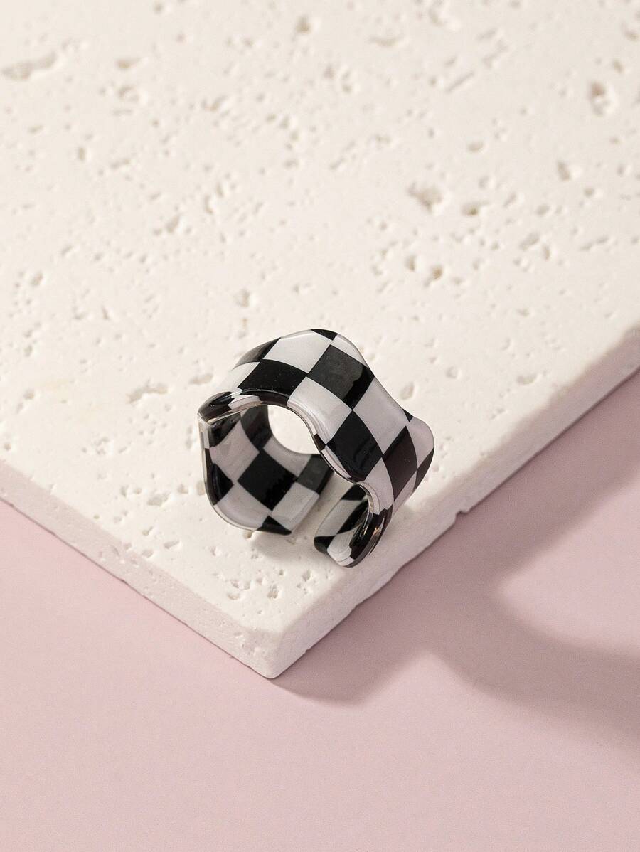 Checkered Pattern Ring | SHEIN USA