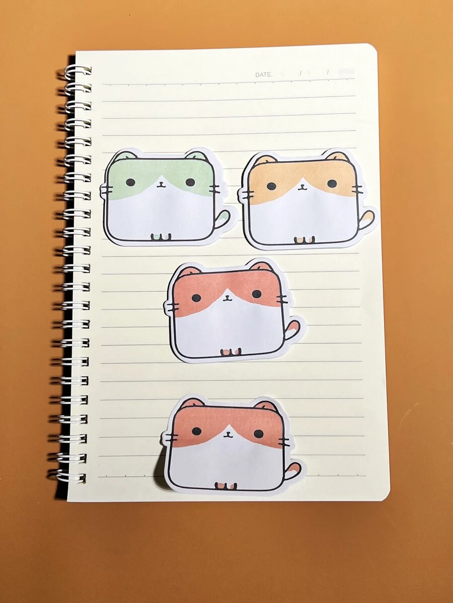 1pack Cartoon Cat Pattern Sticky Note, Cute Multi-purpose Easy To Post ...