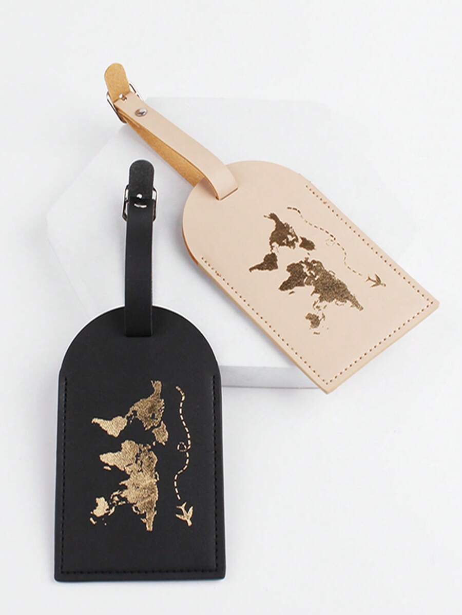2pcs/set Couple Wedding Travel Gold Foil Luggage Tag vacation ...
