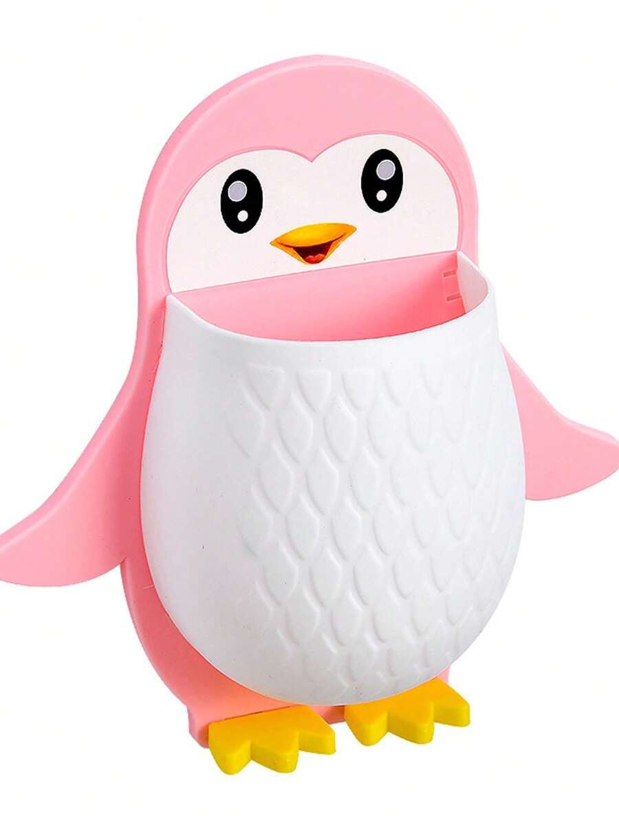 1pc Penguin Shaped Storage Box, Cute Pink Plastic Storage Box For Home ...