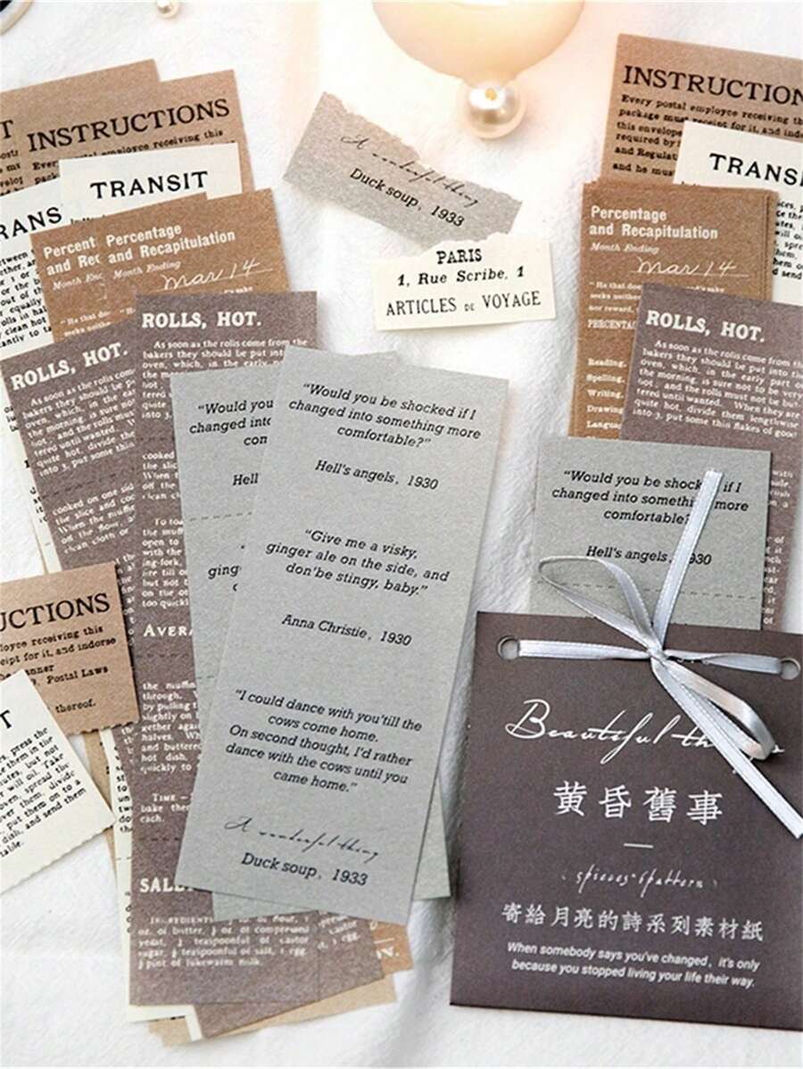 30pcs Slogan Graphic Material Paper | SHEIN USA