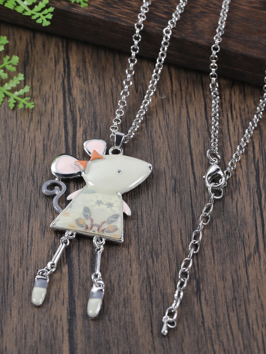 Cartoon Mouse Pendant Necklace | SHEIN USA