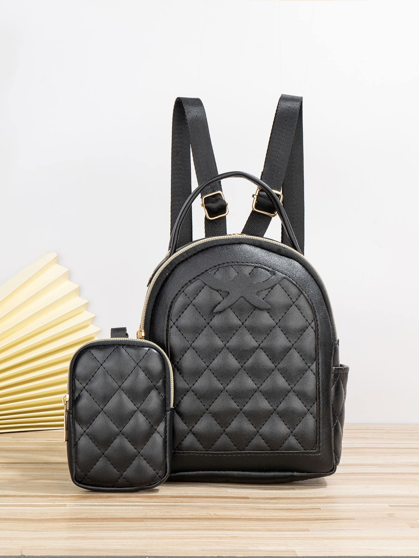 Mini Classic Backpack Quilted With Small Pouch | SHEIN UK
