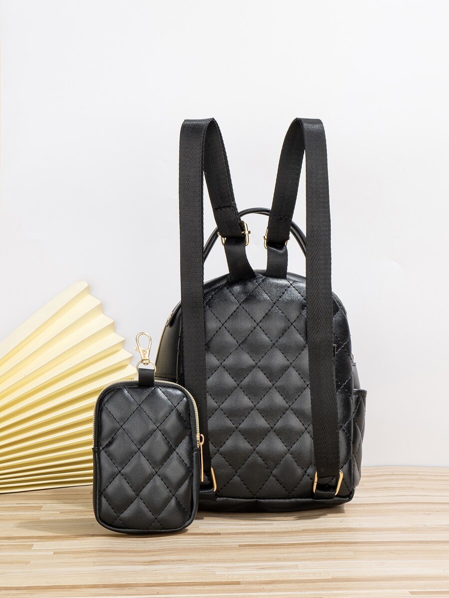 Mini Classic Backpack Quilted With Small Pouch | SHEIN EUQS