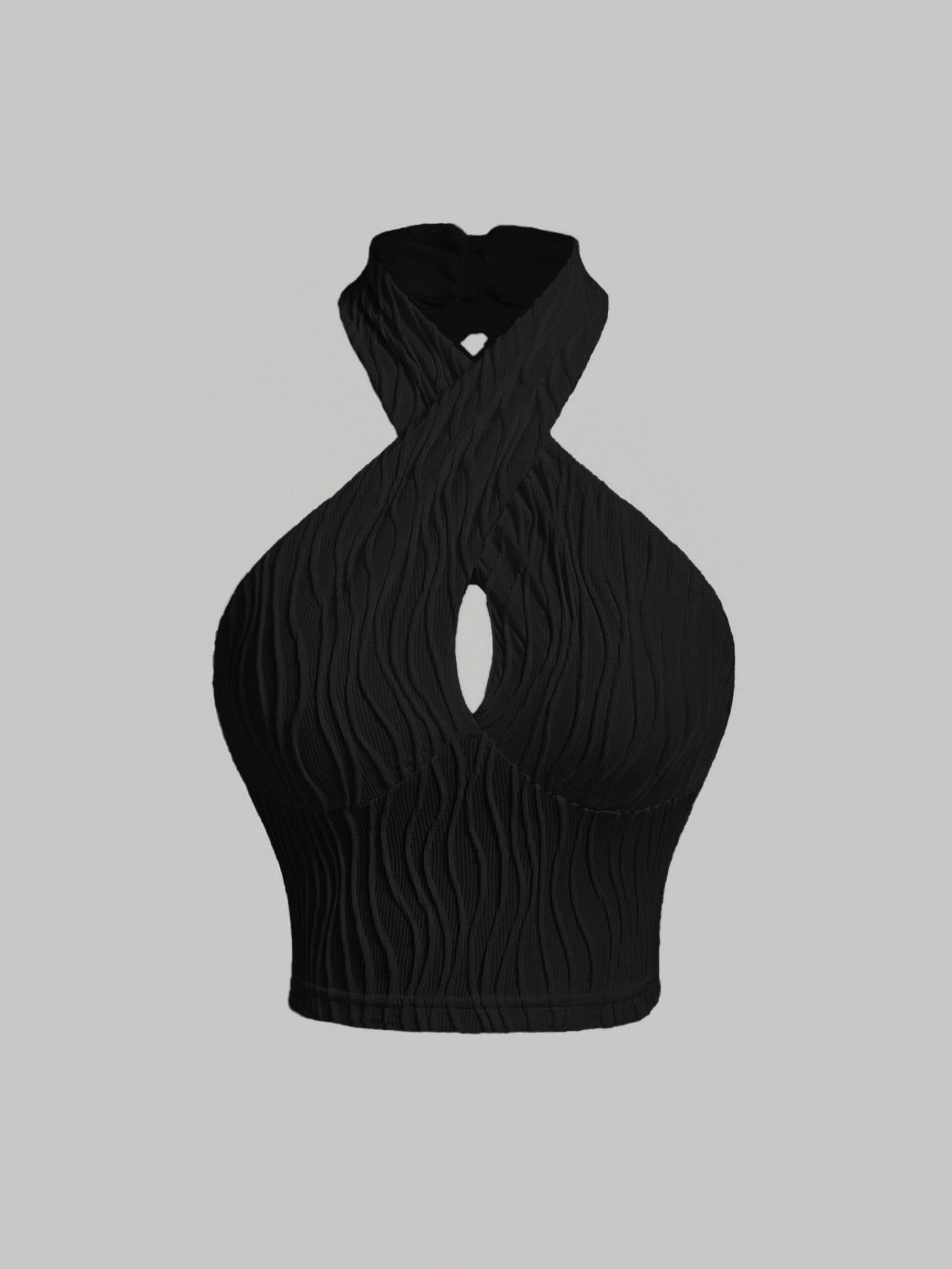 SHEIN MOD Solid Criss Cross Halter Top | SHEIN UK