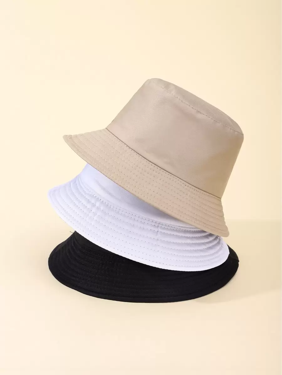 3pcs Solid Bucket Hat | SHEIN USA