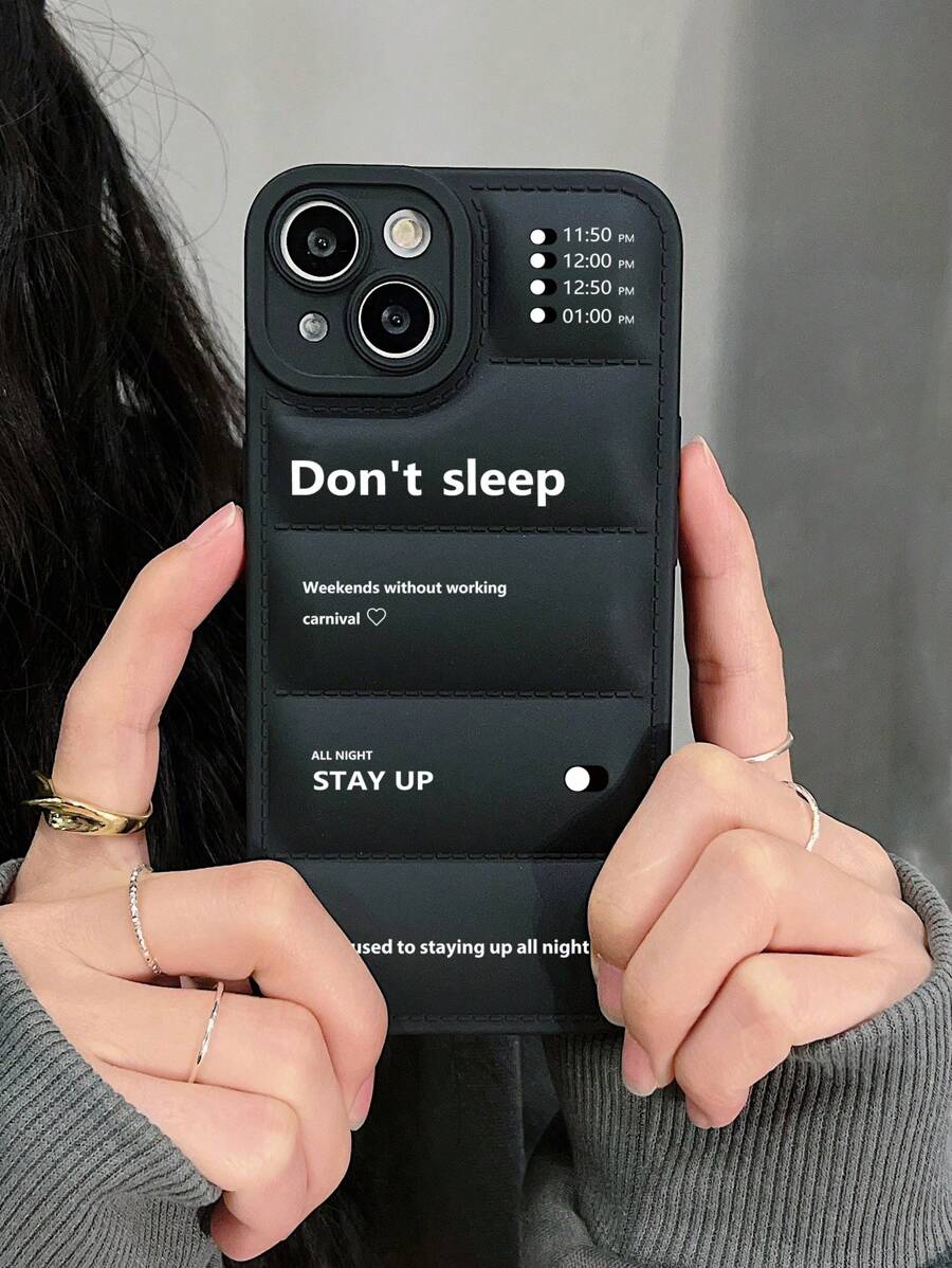 Slogan Graphic Puffer Phone Case | SHEIN USA