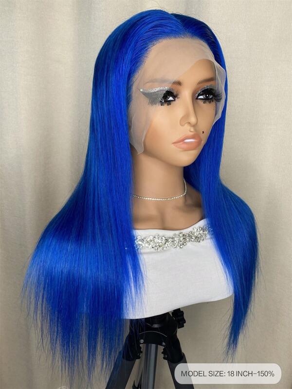 Perruque De Cheveux Humains 13 X 4 En Dentelle Devant Moyen Droit Coloré | Mode en ligne | SHEIN ...