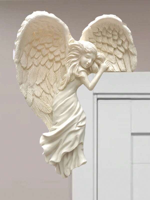 Door Frame Angel Decor Statue Ornament, Distressed Angel Sculpture ...