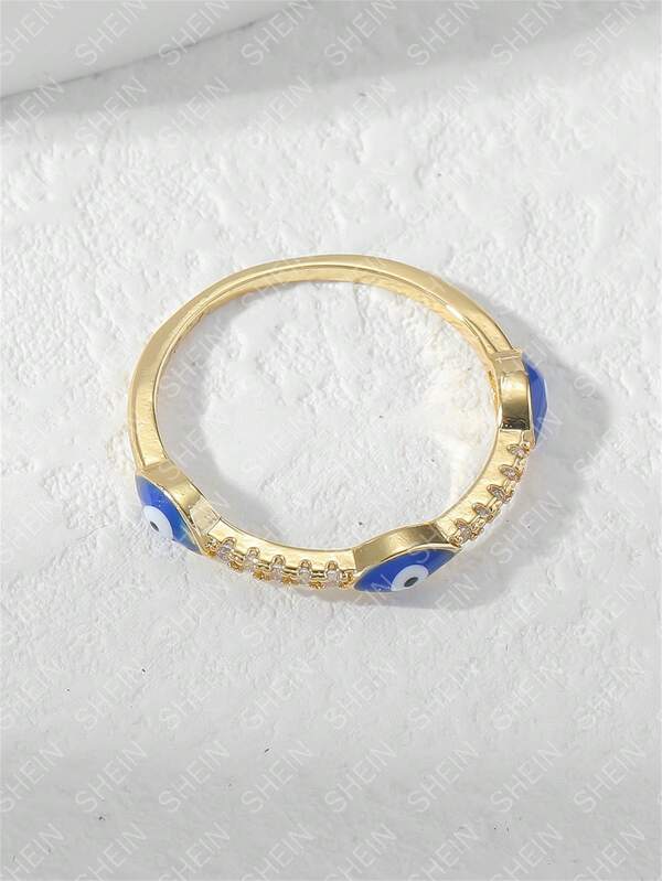 Evil Eye Decor Cuff Ring | SHEIN USA