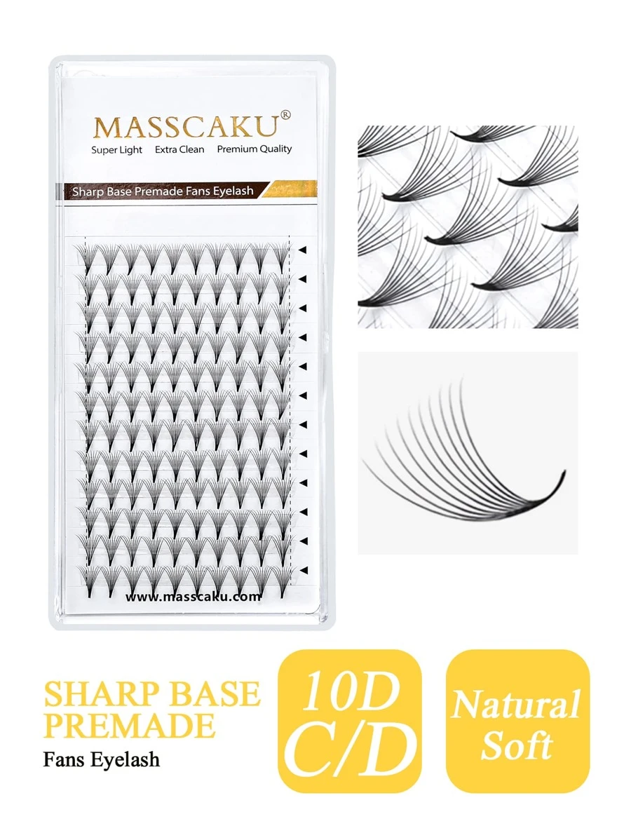 12Rows Thin Loose Pointy Base Russian Volume Eyelashes Soft Natural ...