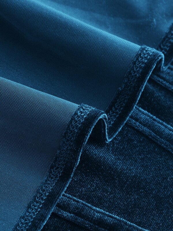 SHEIN MOD Cold Shoulder Hanky Hem Velvet Top | SHEIN UK