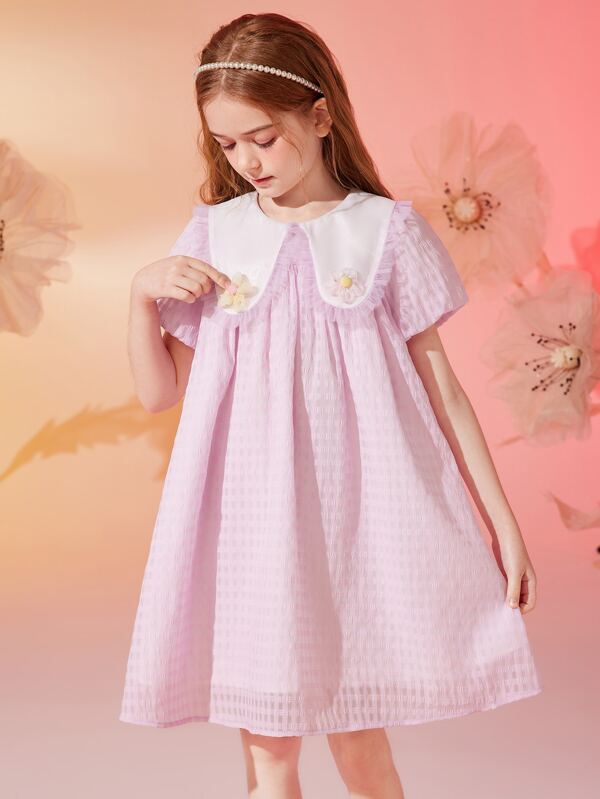 Adolescent Fille Robe Fleuri Patch À Col Claudine | Mode en ligne ...